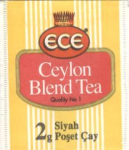 Tea Bag: Ceylon Blend Tea, dif flap (ECE, Turkey) Col:TB-TR-0204