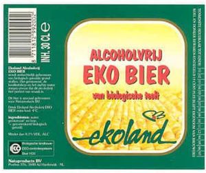Drink Label: Eko Bier Alcoholvrij Ecoland (Budelse Brouwerij ...