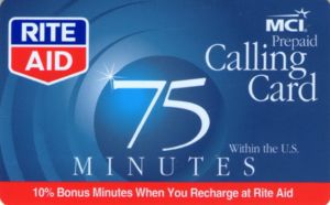 Phonecard: Rite Aid Calling Card (MCI (MCI), United States of America ...