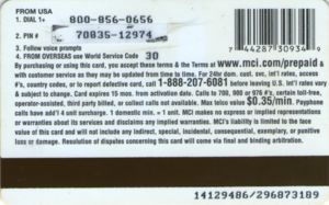 Phonecard: Rite Aid Calling Card (MCI (MCI), United States of America ...