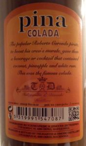 Etiqueta de bebida: Pina Colada Chocolate (Tsiligaridis & Dimoski ...