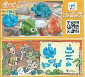 Meal Toy: Blue dino (Kinder Surprise, Worldwide) (Kinder - Mixart ...