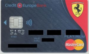 Bank Card: Ferrari Platinum (Credit Europe Bank, RomaniaCol:RO-MC-0201