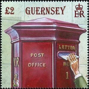 Stamp: Union street pillar box (Guernsey(500 Years of Postal History ...