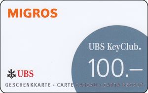 Gift Card: UBS Key Club (Migros, Switzerland(Migros) Col:CH-MIG-0696-100