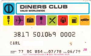 Bank Card: Dinners Club (Diners Club International USA, United States ...