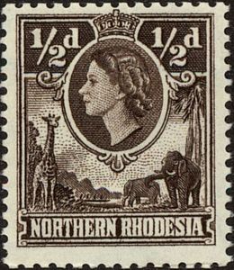 切手: Queen Elizabeth II (1926-2022) and Animals (北ローデシア(Queen Elizabeth ...