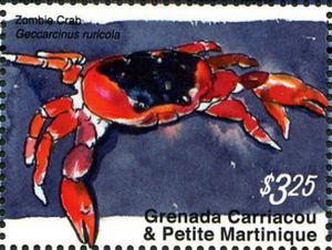 Stamp: Zombie Crab (Gecarcinus ruricola) (Grenada Carriacou & Petite ...