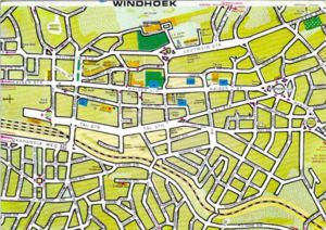Tarjeta Postal: Partial Map of Windhoek City (Namibia(Windhoek) Col:NA ...