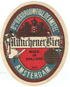 Drink Label: Munchener Bier (Amstel Brouwerijen B.V. Amsterdam Holand ...