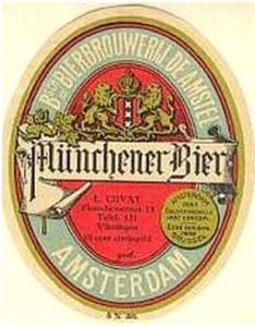 Drink Label: Munchener Bier (Amstel Brouwerijen B.V. Amsterdam Holand ...