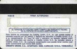 Bank Card: BancUnion - Visa Classic (Banc Union, VenezuelaCol:VE-VI-0011
