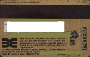 Bank Card: BE Banco Exterior (Banco Exterior, VenezuelaCol:VE-VI-0027
