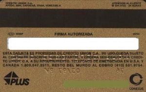 Bank Card: BancUnion (Banc Union, VenezuelaCol:VE-VI-0034