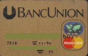 Tarjeta de Banco: BancUnion (Banc Union, VenezuelaCol:VE-MC-0021.01