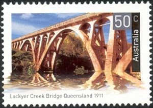Stamp Lockyer Creek Bridge Queensland 1911 Australia Landmark