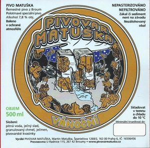Drink Label: Matuška Vánoční (Pivovar Matuška Broumy, Czech RepublicCol ...