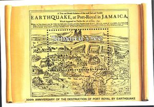 Stamp: Destruction of Port Royal by earthquake (Jamaica(300th Anniv. of ...