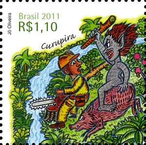 Stamp: Curupira (Brazil(Brazilian Folclore) Mi:BR 3910,Sn:BR 3181a,RHM ...