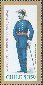 Stamp: Engineer coronel (Chile(Military Uniforms From 1879) Mi:CL 945 ...