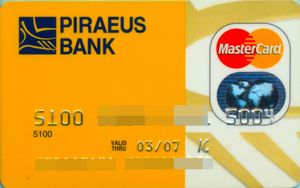 Bank Card: PIRAEUS BANK, MasterCard (12/03) (Piraeus Bank, GreeceCol:GR ...
