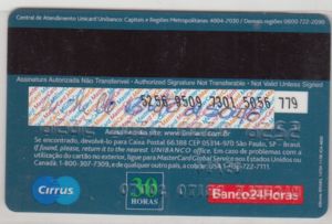 Bank Card: Unicard International (Unibanco, BrazilCol:BR-MC-0039