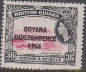 Stamp: Mount Roraima overprinted (Guyana(Independence stamps) Mi:GY ...