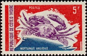 Stamp: Senegalese Smooth Swimcrab (Neptunus validus) (Ivory Coast ...