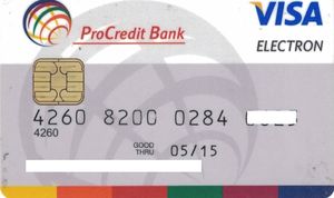 Bank Card: ProCredit Bank Visa Electron - 1290-15249 (ProCredit Bank ...