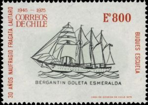 Stamp: Brigantine Goleta Esmeralda (Chile) (Shipwreck Frigate Lautaro ...