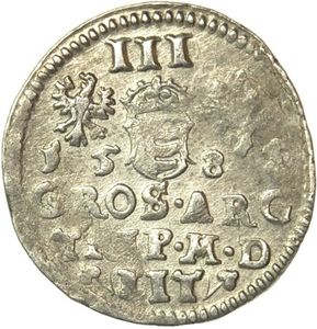 Coin: 3 Grosze (Polish-Lithuanian Commonwealth(1576~1586 - Steponas ...