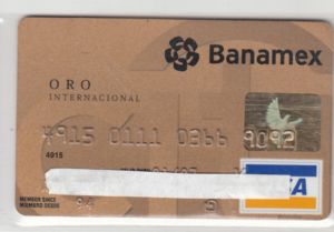 Tarjeta de Banco: ORO International (Banamex, MéxicoCol:MX-VI-0063