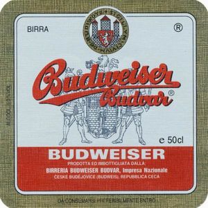 Etiqueta de Bebida: IH26-Budweiser Budvar Birra (Budweiser Budvar, N.C ...