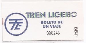 Transport Ticket: Tren Ligero Boleto de un Viaje (STE-DF- Servicio de ...