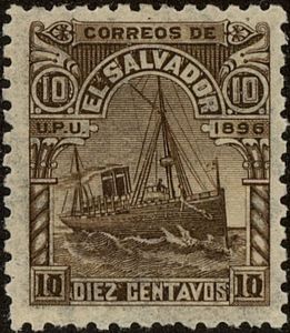 Stamp: Steamer (El Salvador(U.P.U. (Universal Postal Union)) Mi:SV 145X ...