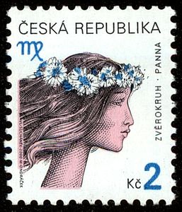 Stamp: Virgo (Czech Republic(Definitive Issues - Zodiac) Mi:CZ 257,Sn ...