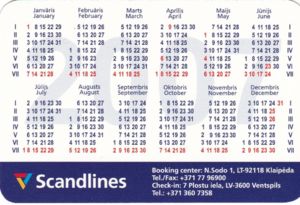 Pocket Calendar: Scandlines (Latvia(Ships) Col:LV-2007-Ship-002