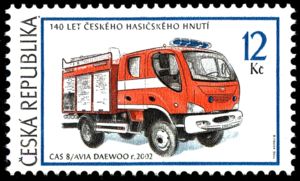 Stamp: Powered fire-engine CSA 8/AVIA DAEWOO (Czech Republic(Fire ...