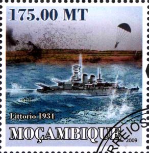 Stamp: Italian Battleship "Littorio" (Mozambique(History of Transport ...