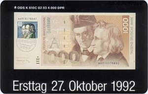 Telefonkarte: Die besondere Note 3 – neuer 1000-DM-Schein (Deutsche ...