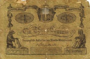 Banknote: 1 Thaler (German States(Duchy of Anhalt) Wor:P-S111