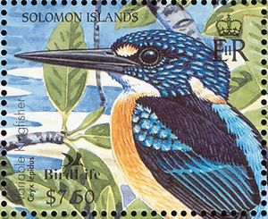 Stamp: Variable Kingfisher (Ceyx lepidus) (Solomon Islands(BirdLife ...
