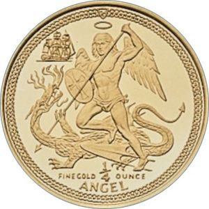 Coin: ¼ Angel (Archangel Michael Slaying the Dragon - Gold) (Isle of ...