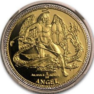 Coin: 1/10 Angel (Archangel Michael Slaying the Dragon - Bi-Metal ...