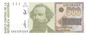 Banknote: 500 Australes (Argentina(1985-1991 (ND) "Austral" Issue) Wor ...