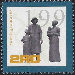 Stamp: Albert Schweitzer Monument in Weimar (Germany, Modern Private ...