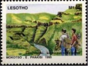 Stamp: Backpacking, Makhaleng River Gorge (Lesotho(World Tourism ...