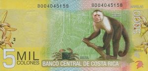 Billete de Banco: 5,000 Colones (Costa Rica(Edicion 2009) Wor:P-276b