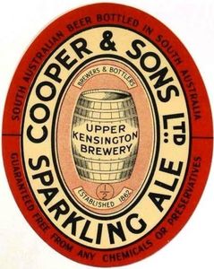 Drink Label: Sparkling Ale (Cooper & Sons Ltd., Upper Kensington ...