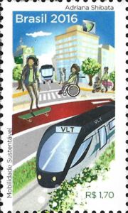 Stamp: Sustainable mobility: VLT (Brazil(Sustainable mobility) Mi:BR ...
